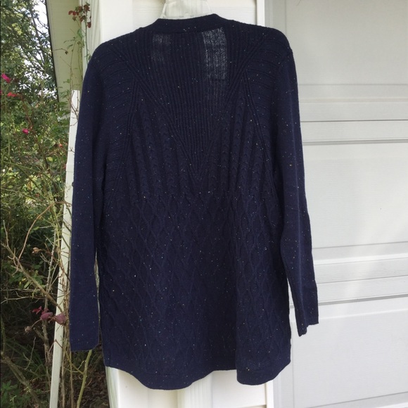 Talbots | Sweaters | Nwt Talbots Navy Blue With Flecks Flyaway Cardi ...